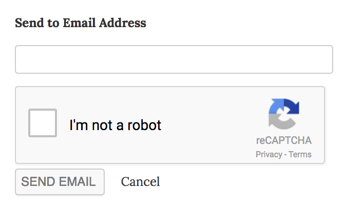 Adding reCaptcha to the Email Sharing Button