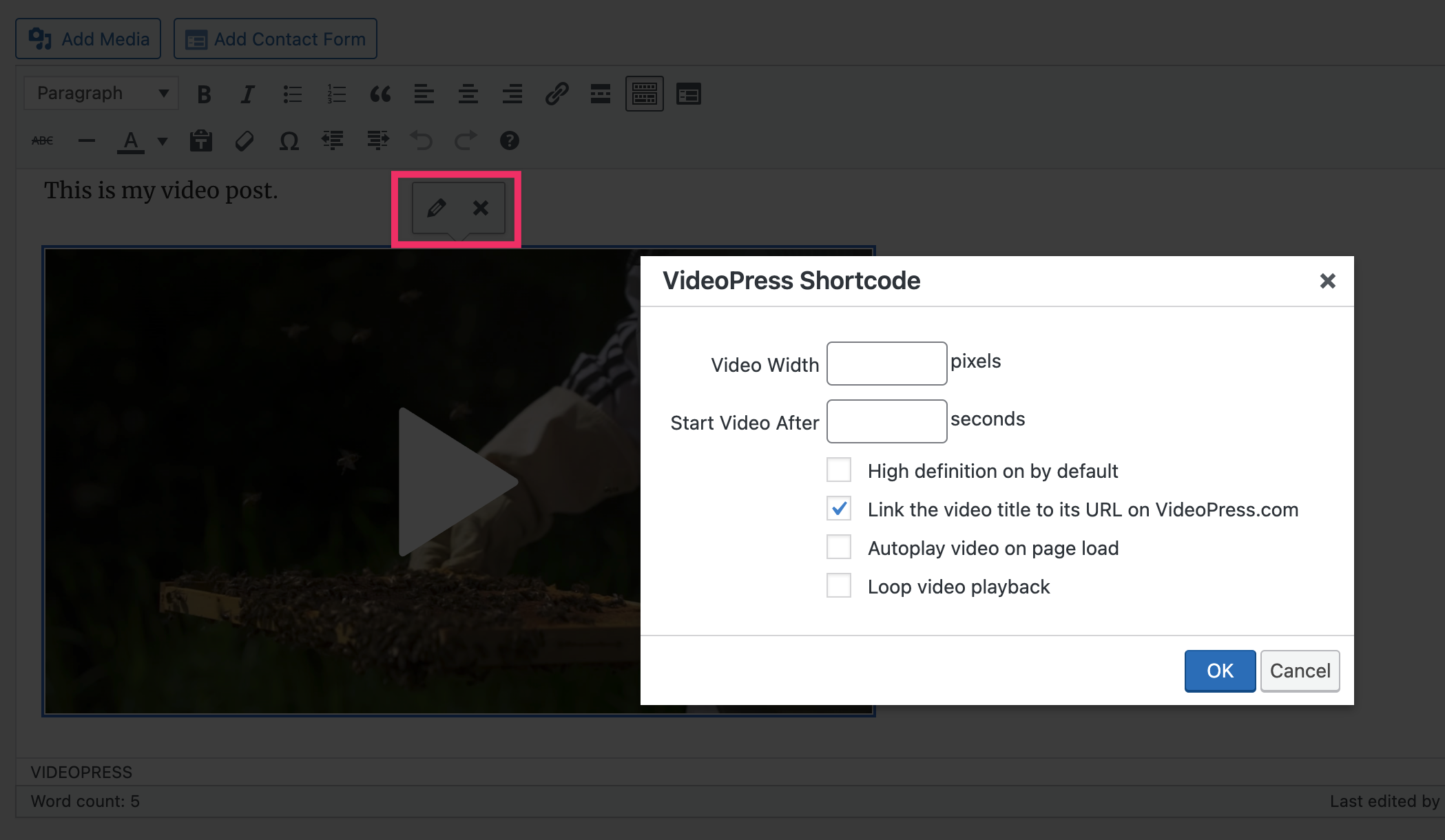 Add a Video Using the Classic Editor