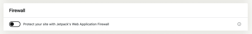 Jetpack WAF (Web Application Firewall)