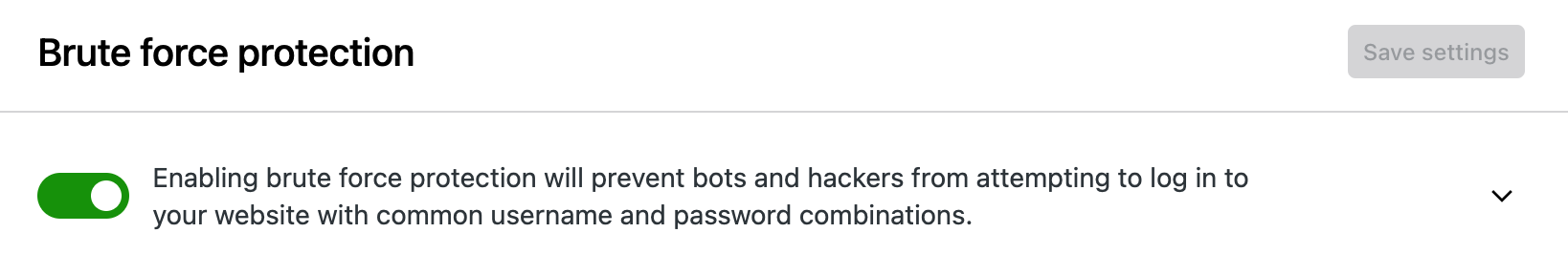 Protect your site with brute force protection
