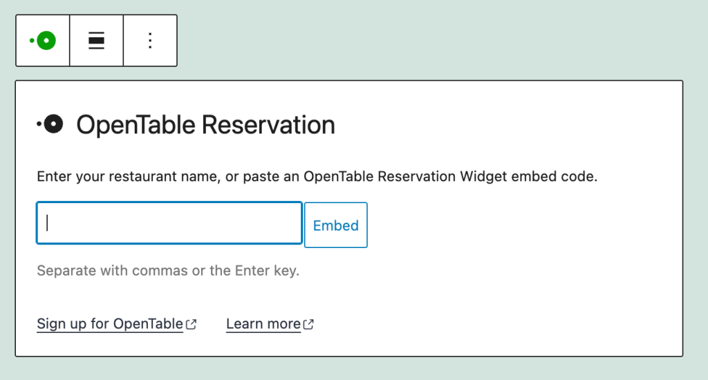 OpenTable Block