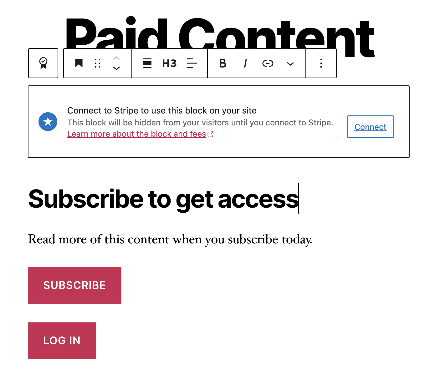 Paid Content Block