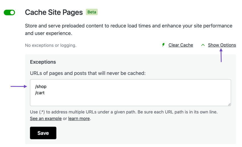 Caching site content with Jetpack Boost