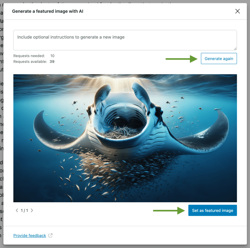 Generating featured images for your posts using Jetpack AI